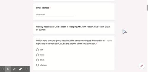 Grade 5 MyView Literacy Unit 4 Week 1 Google Forms Assessment Practice
