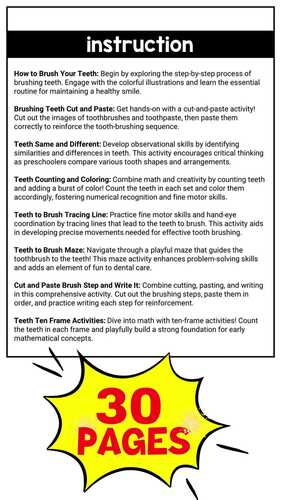Hygiene & Healthy Habits: Brushing Teeth-Dental Health for PreK & K Fun ...