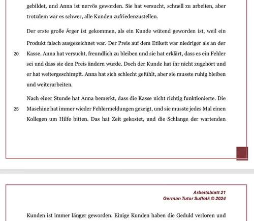 Reading Text German - Lesetext Deutsch - Perfekt by LB Languages