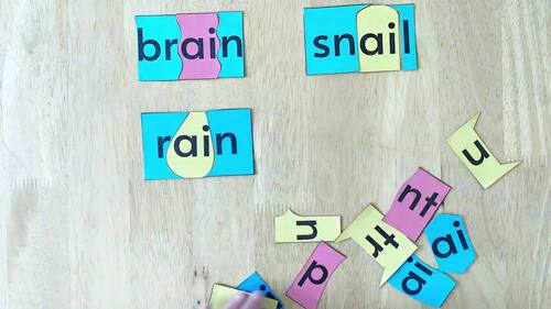 Phonics Jigsaw Puzzle ai Digraph Game Special Education Kindergarten