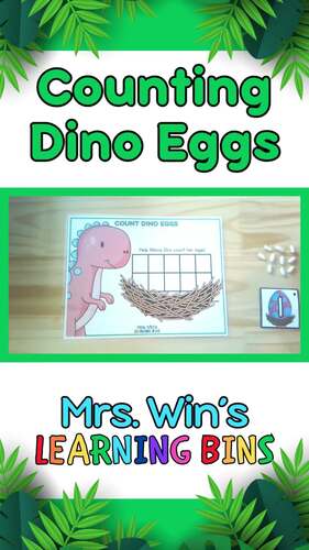 Dinosaur Activity, Hands On, Low Prep, Early Math | Counting Dino Eggs ...