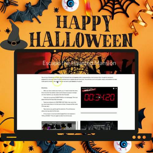 Halloween Digital Escape Room - Coordinates, Addition - Team Building ...