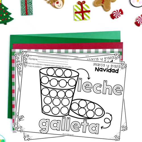 Navidad Marca y traza | Christmas Dot Marker and Tracing in Spanish