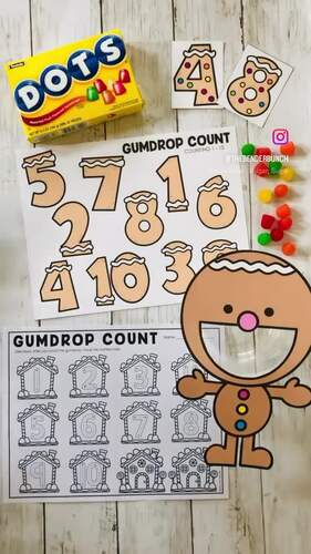 Gumdrop Counting - Interactive Christmas Counting Activities for 1 - 10