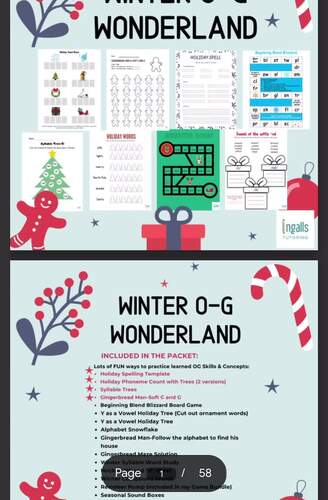 Winter ORTON-GILLINGHAM Activities & Worksheets - Science of Reading ...