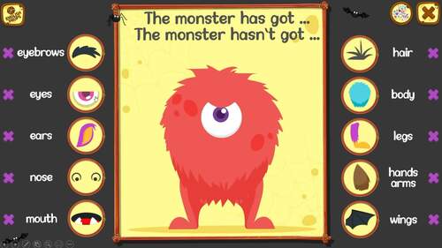 Create a Monster/Face & Body Parts/Interactive Activities/PowerPoint Games