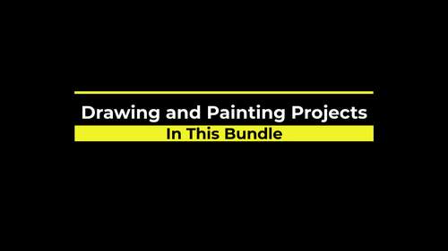 15 Video Art Lessons Drawing & Watercolor Painting Projects - Bundle C