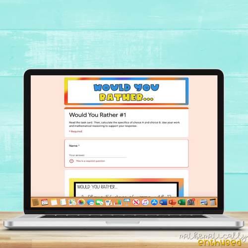 Would You Rather - Digital and Printable Math Task Cards | TpT