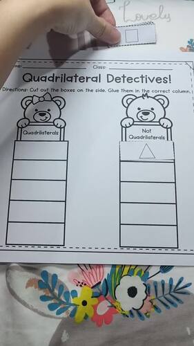2D Shape Quadrilateral Detectives Sorting Cut and Paste Activity | 2D ...