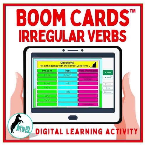 Irregular Verbs Set 3 - BOOM CARDS™ ESL by Art to ESL | TPT