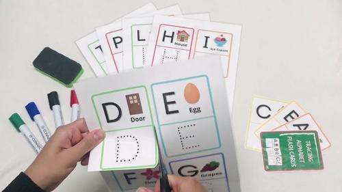 Alphabet Tracing Flash Cards by Growing Little Tots | TPT