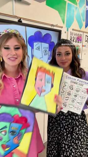 Cubism Portrait Art Lesson | Directed Drawing Guide | Pablo Picasso ...