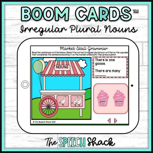 Irregular Plural Nouns- Grammar BOOM Cards™ by The Speech Shack | TPT