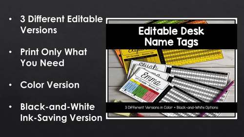 Editable Desk Name Tags by The Reflective Educator | TpT
