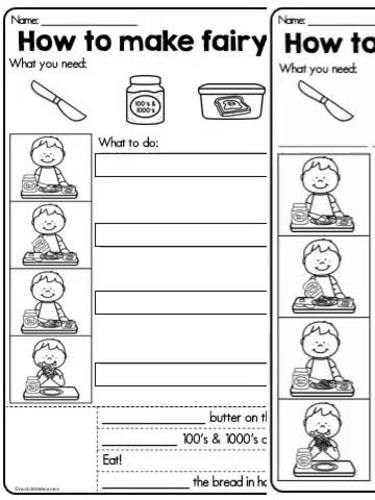 How To Make Fairy Bread | Differentiated Procedural Writing Worksheets