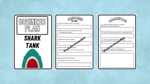 Shark Tank Business Plan Project - Business Strategy Roleplay Game for Kids