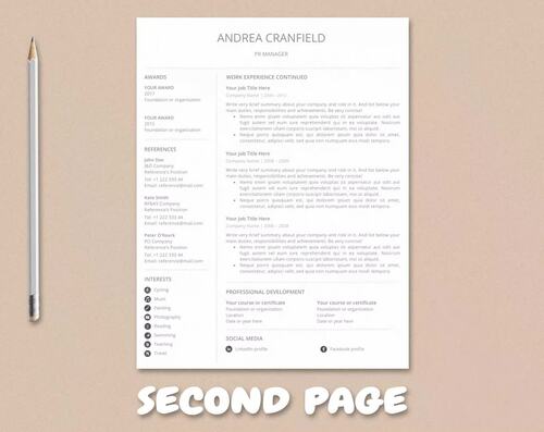 PROFESSIONAL CLEAN RESUME TEMPLATE | MS Word And Pages Files | Minimal CV