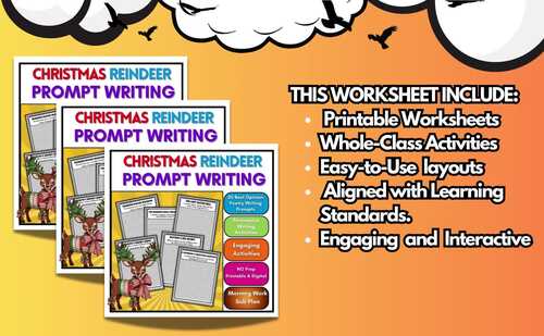 Christmas Reindeer Opinion And Prompt Writing Activities 4th,5th,6th ...