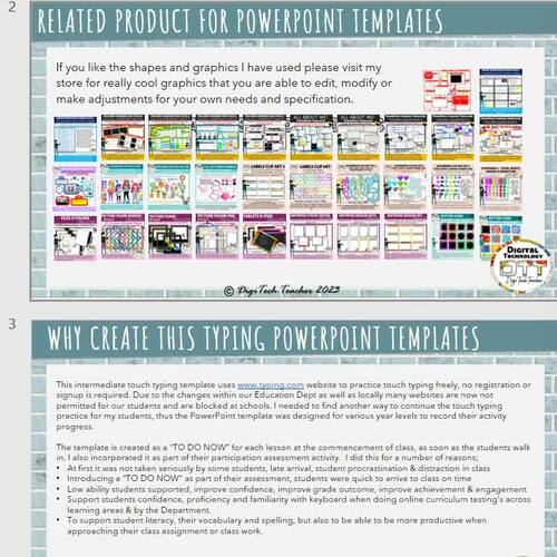 Typing Keyboarding Intermediate Teacher Student Lessons PowerPoint ...