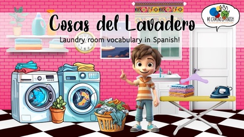 Cosas del LAVADERO (Laundry room Vocabulary in Spanish) VIDEO with Review!