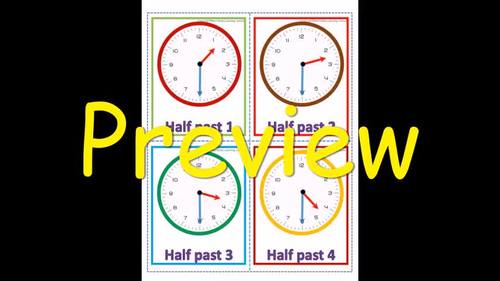 Clocks-Reading Time-Hour,Half hour,Quarter Past,Quarter to -Flash and ...