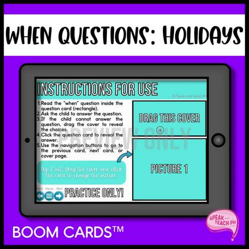 Holidays When Questions No Prep Speech Therapy Boom Cards™ | TPT