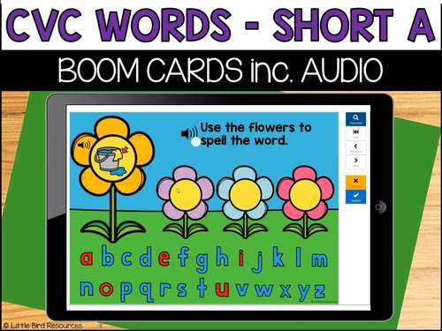 Spring Phonics CVC Word Building Boom Cards - Short A Words | TPT