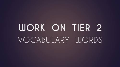 My Tier 2 Vocabulary Dictionary by Speech Time Fun | TPT