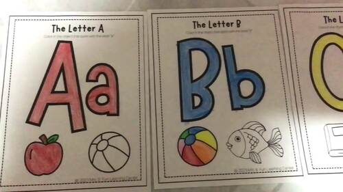 Back to School A to Z Phonics and Coloring Sheets (PRINTABLES) B&W and ...