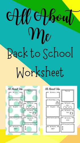 All About Me- Back to School Activity for Students by Flower Power Teacher