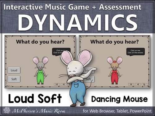 Dynamics Music Opposites ~ Loud Soft Interactive Music Game {Dancing Mouse}