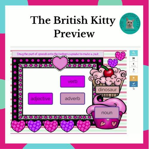 Valentine's Day Parts of Speech Match Nouns Verbs Adjectives Adverbs ...