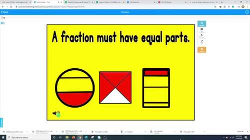 Fraction E-Lesson with Audio - Distance Learning Fraction Lesson Boom Cards