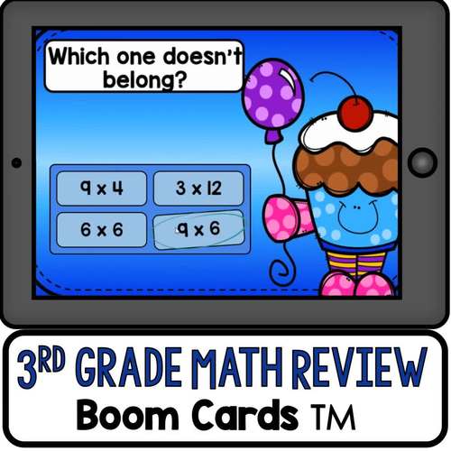 3rd grade Math Review Boom Cards Digital Task Cards by Liana's Small World
