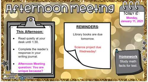 Daily Agenda Google Slides | Organize | Digital | New Year 2022 January