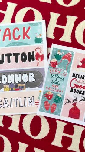 Christmas Holiday Printable Bookmarks | Student Holiday Gifts | Party Favor