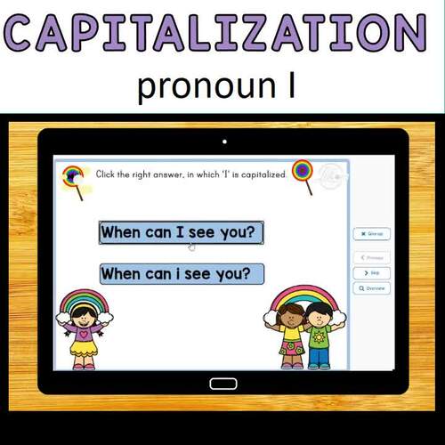 Capitalization the Pronoun I Boom Cards by Limes and Lemons | TPT
