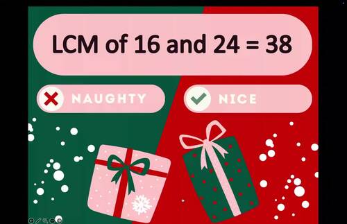 Holiday Activities 6th Grade Naughty or Nice Least Common Multiple Math ...