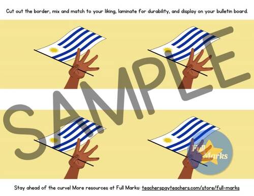 Uruguay Bulletin Board Borders Mini Set of 5 Boho Decor South America ...