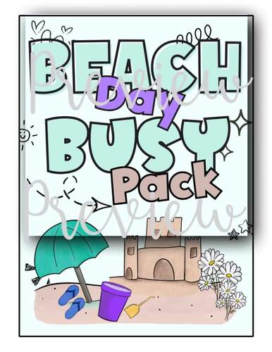 Beach Day Busy Pack – Summer Theme – PreK–1st Grade – Fine Motor Activity