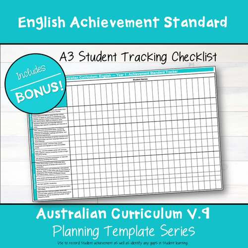 V9 Australian Curriculum ENGLISH ACHIEVEMENT STANDARD CHECKLISTS - YEAR 1