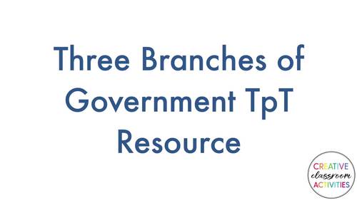 3 Branches of Government Civics Activities, Critical Thinking Digital ...