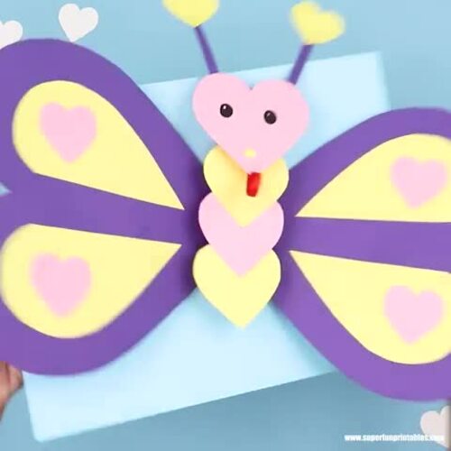 3D paper Love Butterfly craft by Super Fun Printables | TPT