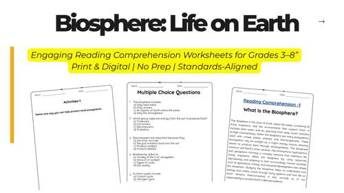 Biosphere: Life on Earth | Science Reading Comprehension & Activities