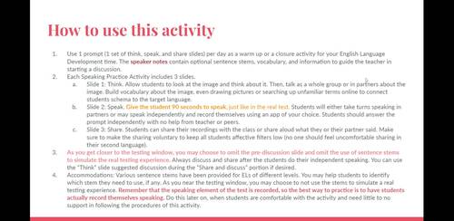 TELPAS Listening Speaking Practice Activity BUNDLE | TPT