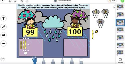Comparing Numbers to 100 and 120 1st Grade Math Seesaw Activities