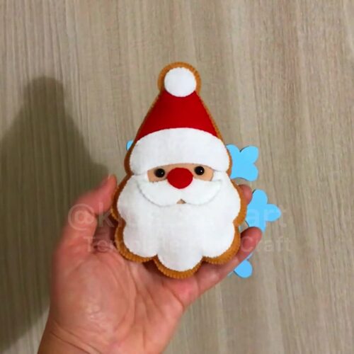 Felt Gingerbread Christmas Santa Cookie Craft DIY Sewing Pattern ...