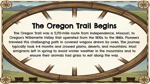 OREGON TRAIL GALLERY WALK ACTIVITY Westward Expansion Stations Grades 6-7