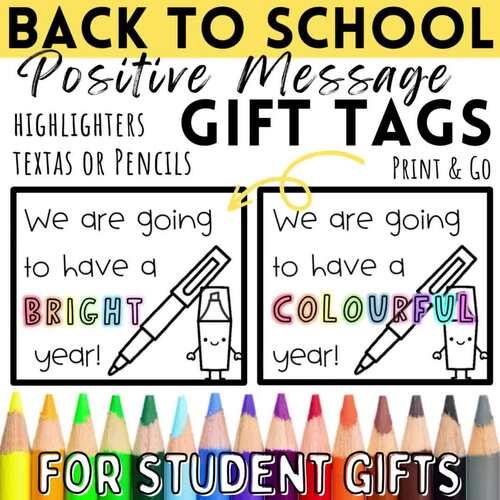 Back To School Printable Positive Student Gift Tags For The Start Of ...
