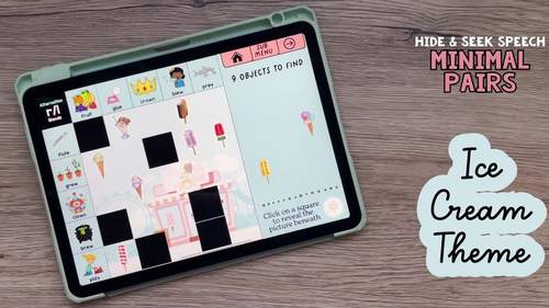 Minimal Pairs Hide & Seek Speech Ice Cream Theme - PPT & Boom™ Cards 9 ...